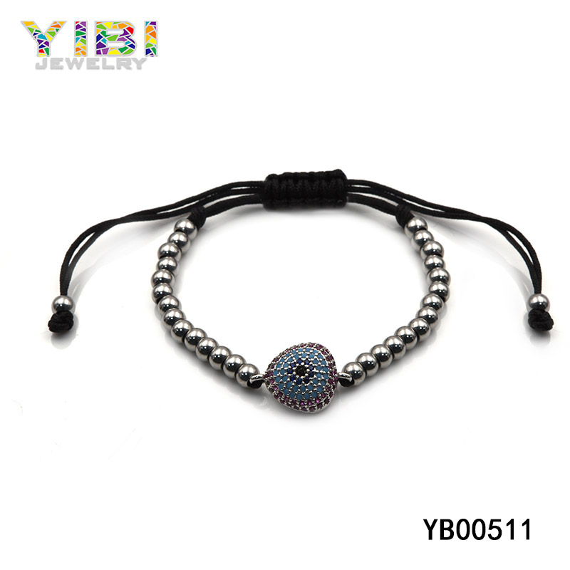 Braided bead bracelet, multi colored gemstone jewelry-Manufacturer