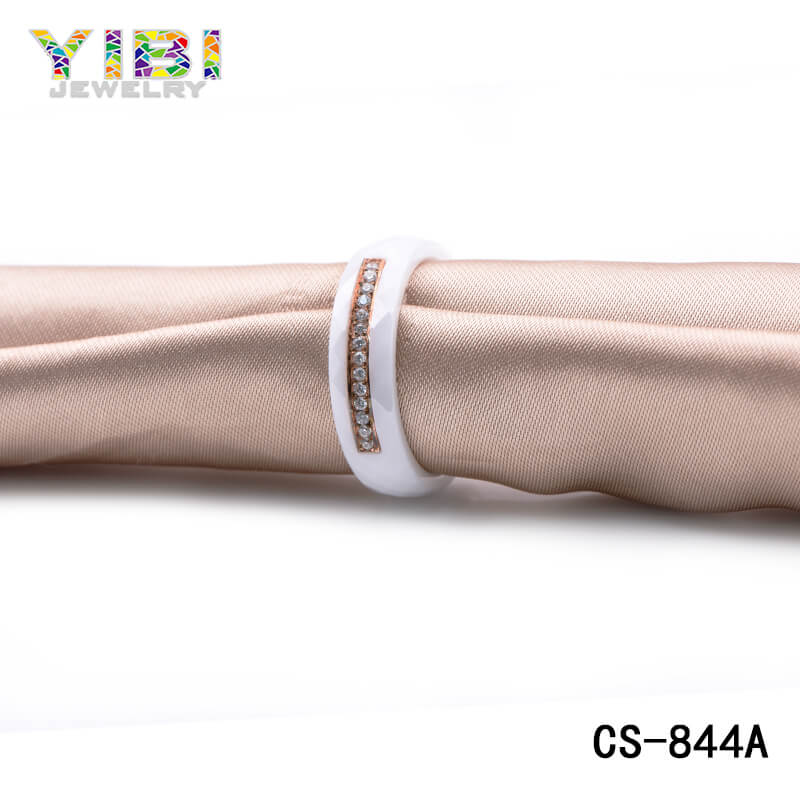 Modern Faceted Ceramic Wedding Band | Ceramic Jewellery Factory