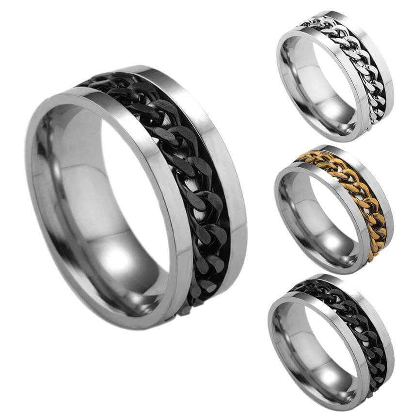 316L Stainless Steel Spinning Chain Rings - Jewelry Manufacturer